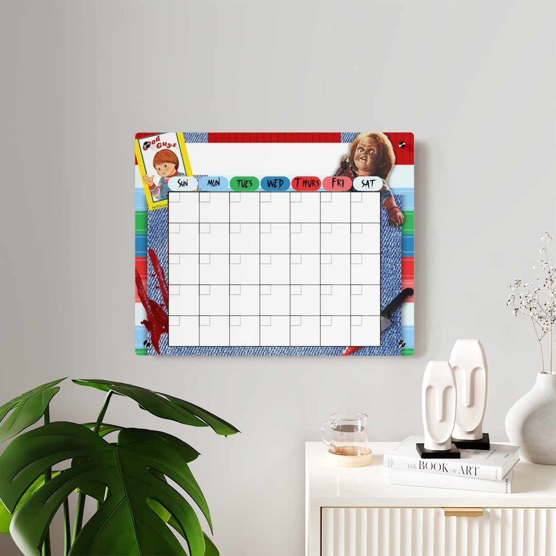 Chucky Dry Erase Acrylic Calendar Horror Home Decor Horror Gift for ...