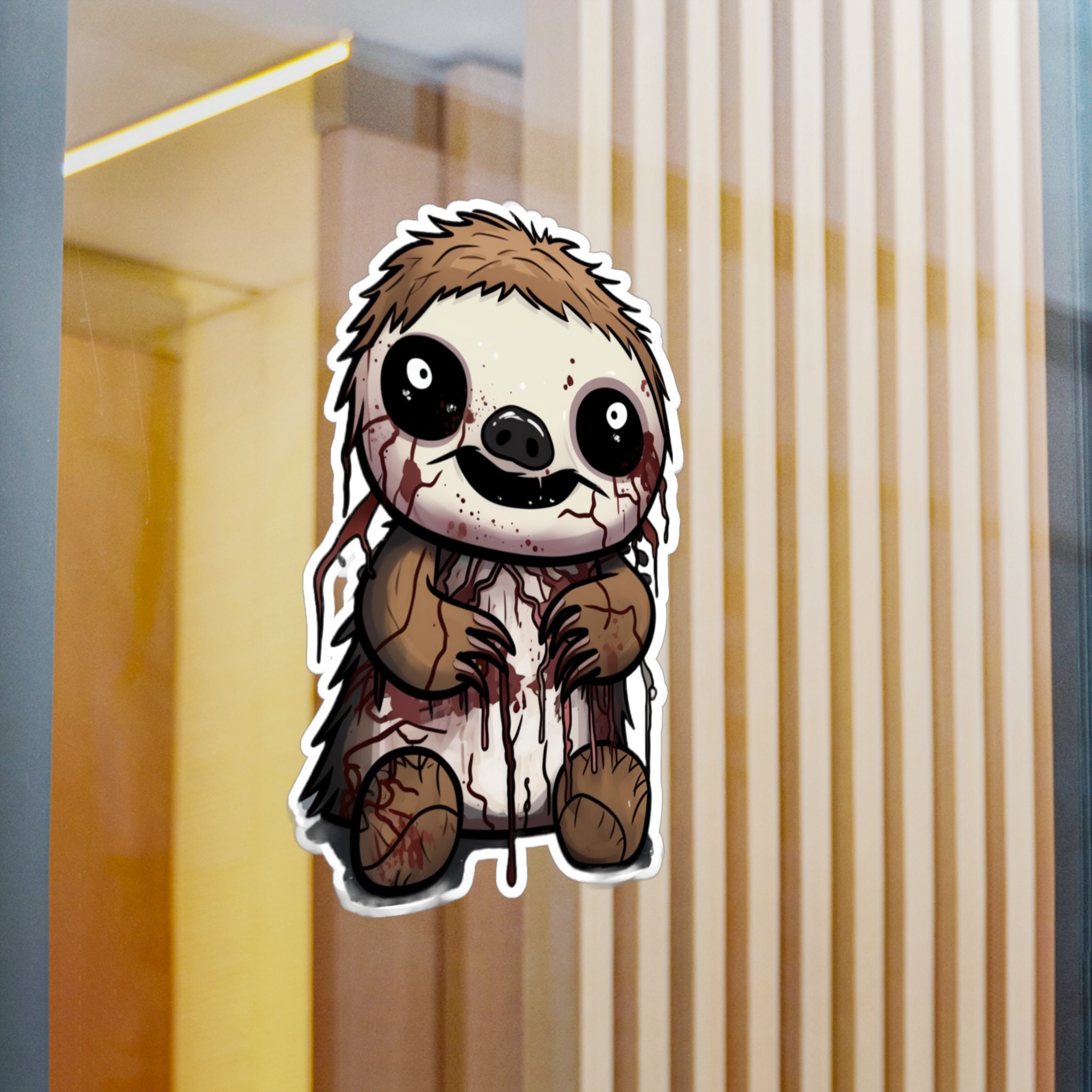 Zombie Sloth Vinyl Decal Sticker Zombie Animal Sticker Horror Vinyl ...