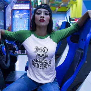 Sinister Studios AZ Raglan Shirt Retro Classic Skulls Graphic Tshirt Long Sleeve Retro Gothic ...