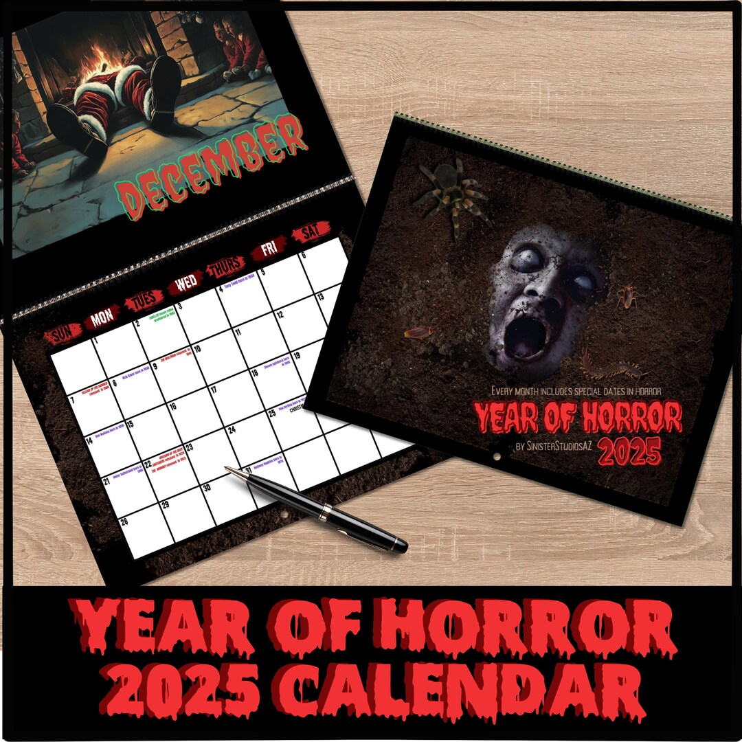Year of Horror 2025 Wall Calendar Horror Gift Christmas Gift for Horror ...