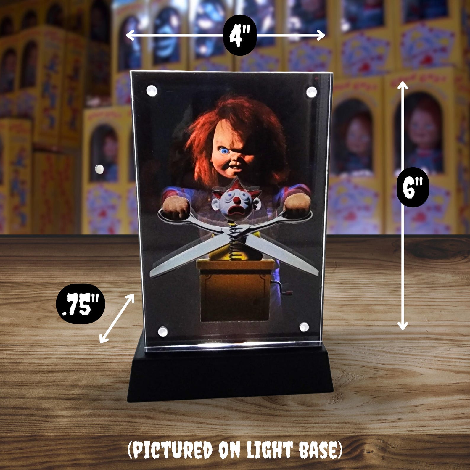 Chucky 3D Effect Acrylic | Child’s Play Horror Scene Display | Killer ...