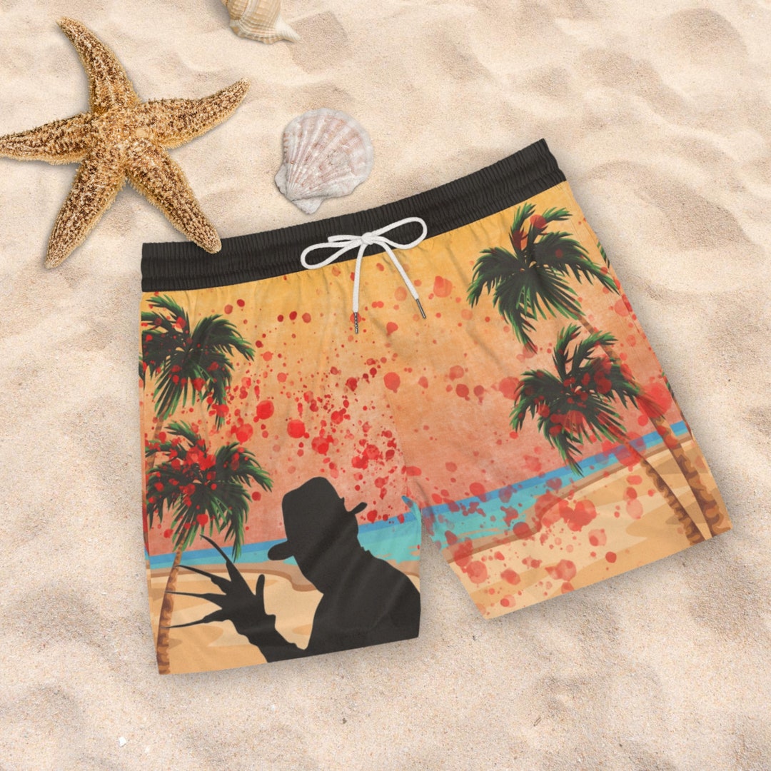 Beachy Freddy Men's Swim Trunks Nightmare Swim Shorts Horror Themed ...
