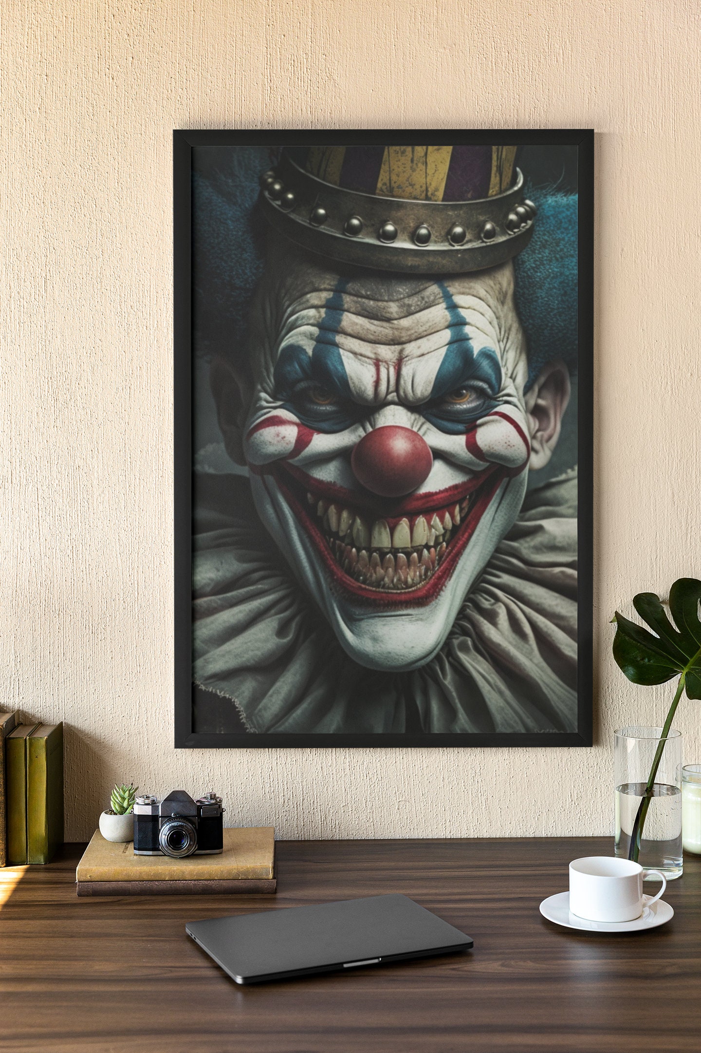 Horror Clown Art Print Creepy Clown Picture Scary Clown Poster Horror ...