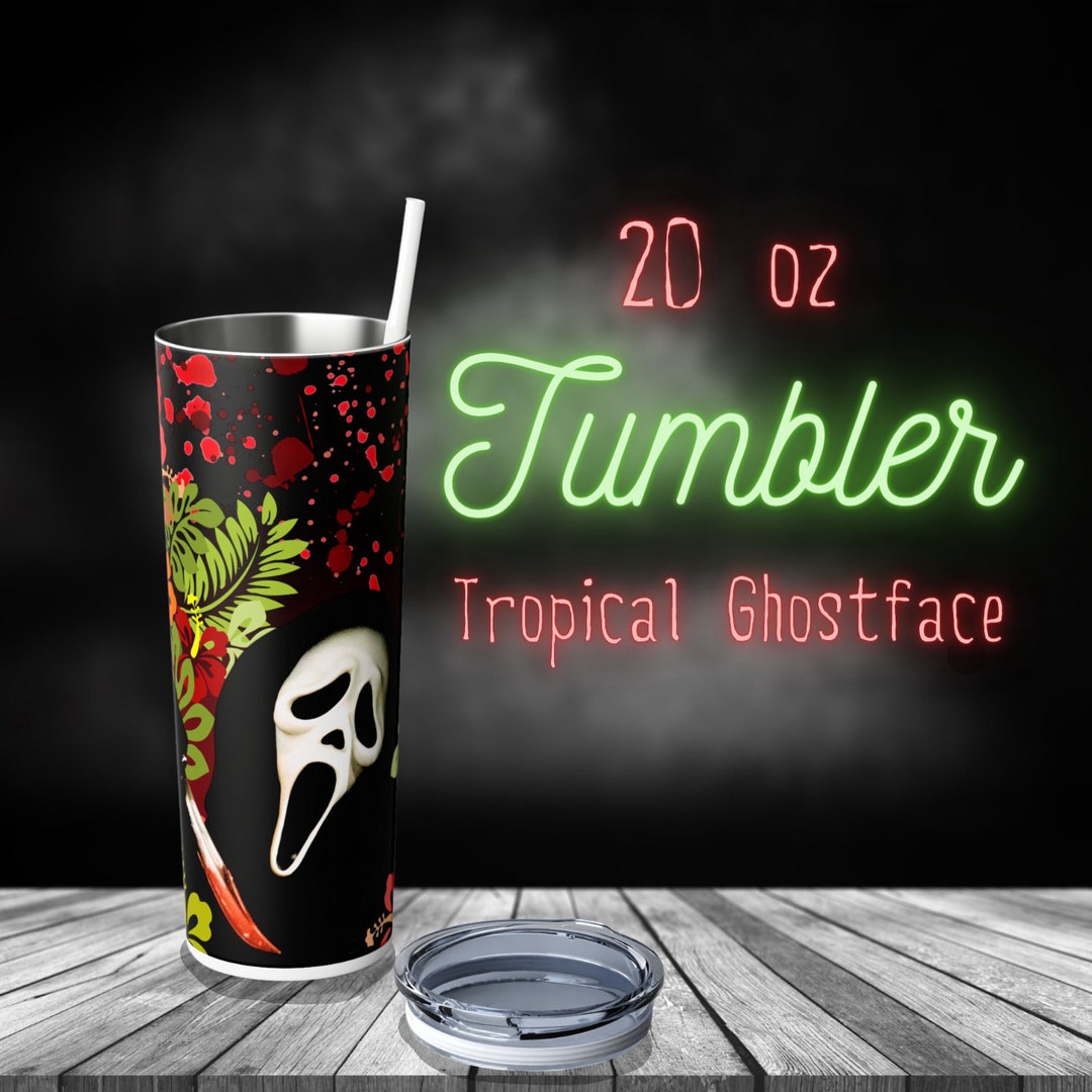 Tropical Horror 20oz Skinny Steel Tumbler With Straw Horror Movie ...