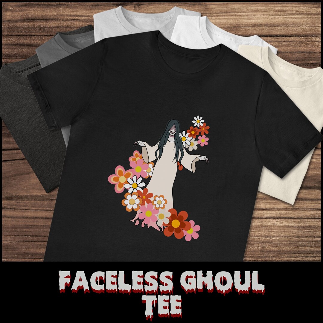 Retro Faceless Ghoul Tshirt for Her Groovy Flowers Ghost Tee Retro ...