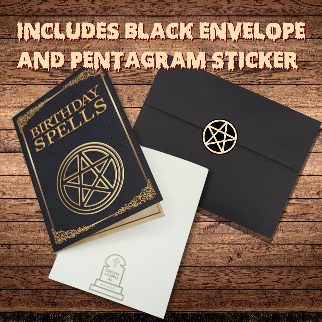 Birthday Spells Gothic Birthday Card Witch Bday Card Gift Spooky ...