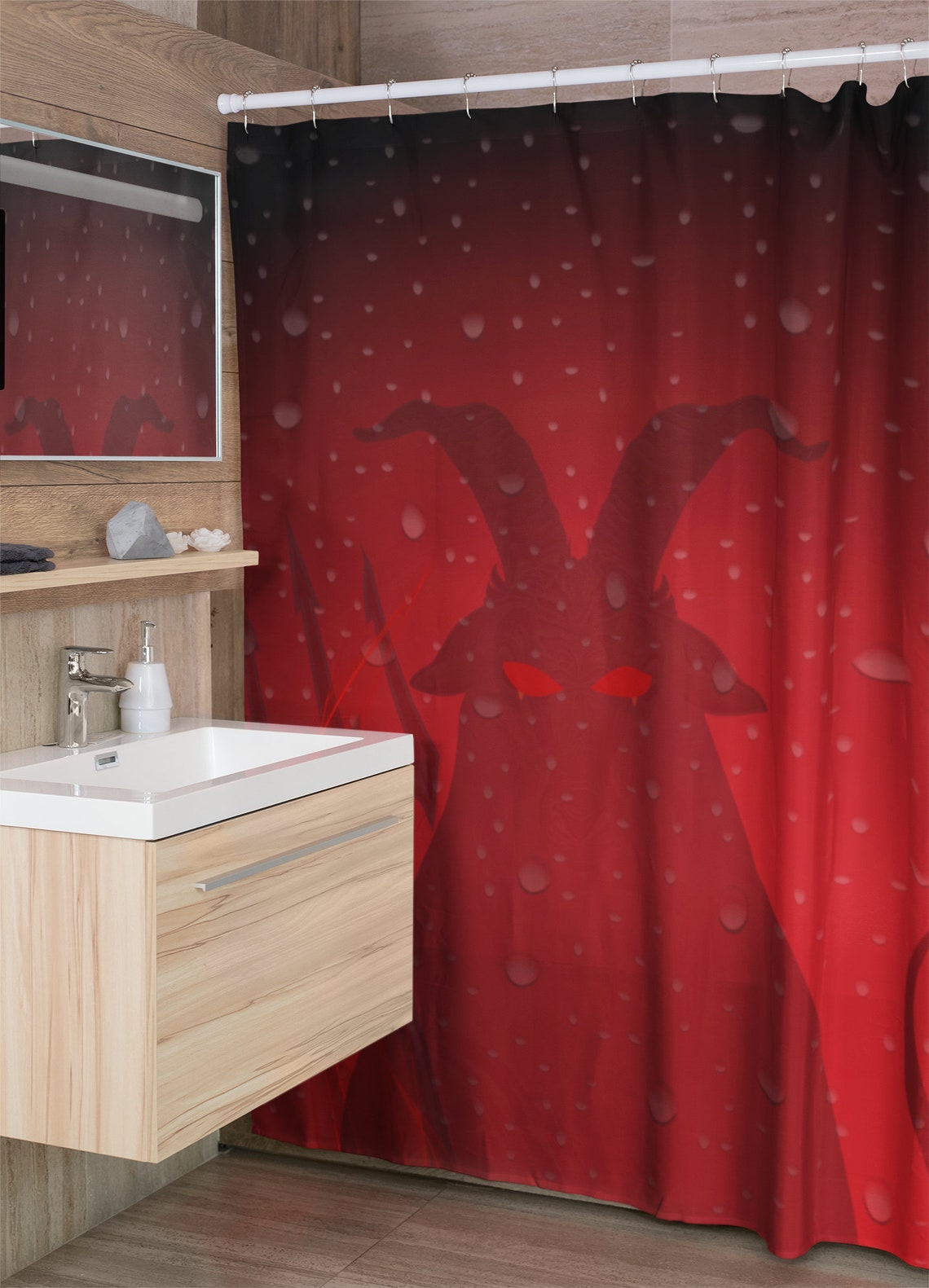 Shadow Demon Shower Curtain Cute Halloween Shower Curtain Halloween ...