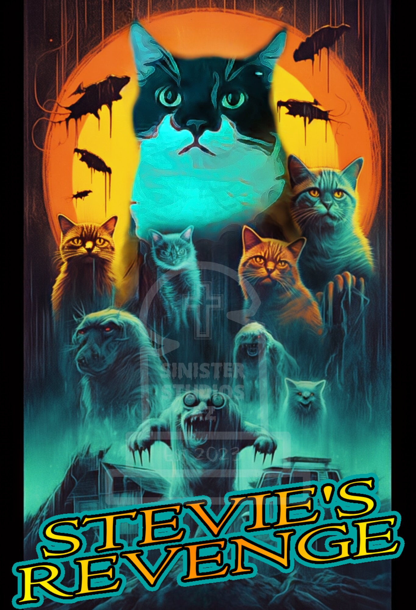 Pet's Revenge Custom Pet Movie Poster Personalized Pet Portrait Horror ...
