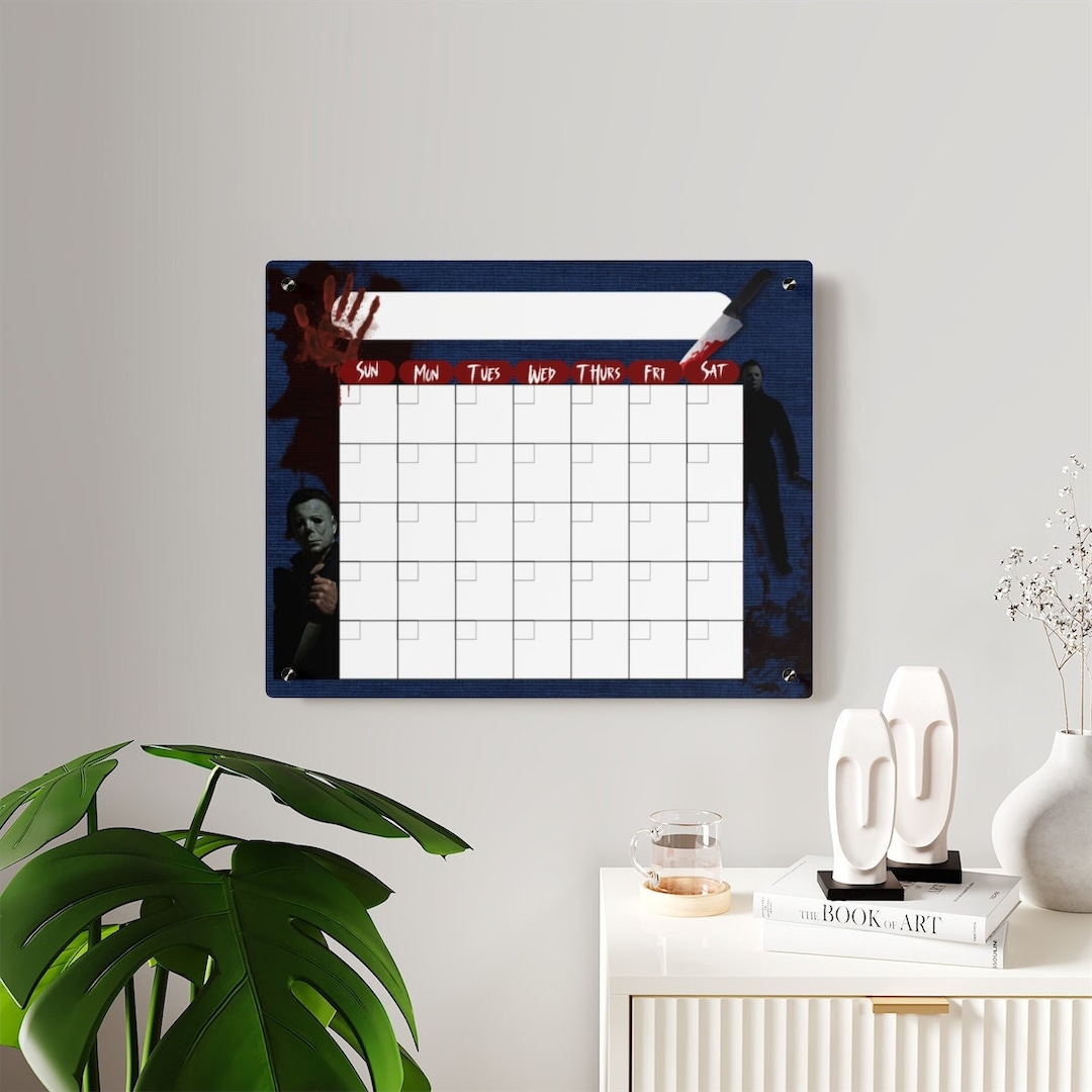 Halloween Dry Erase Acrylic Calendar Horror Home Decor Horror Gift for ...