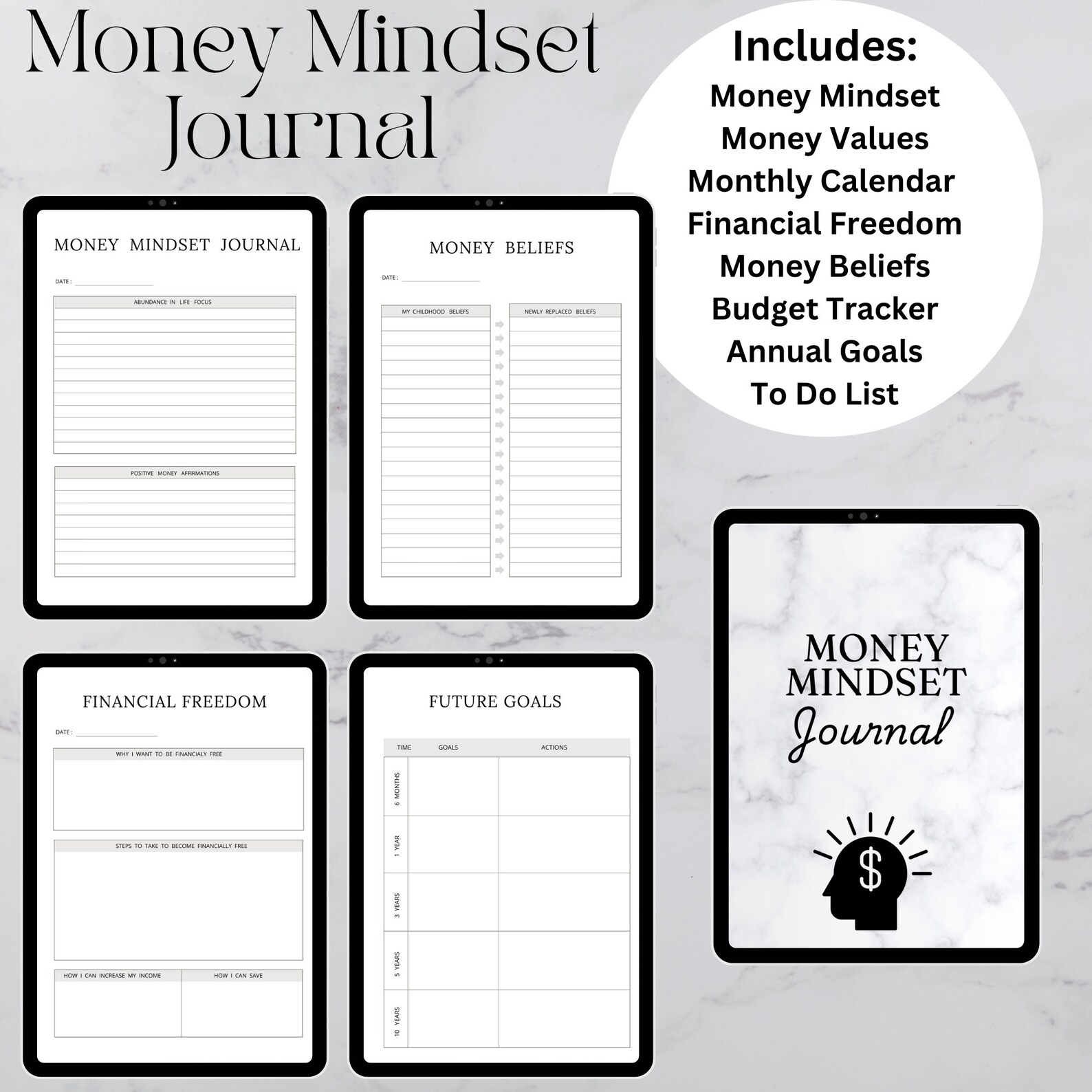 Money Mindset Journal - Mindset Improvement - Self Growth - Self Help ...
