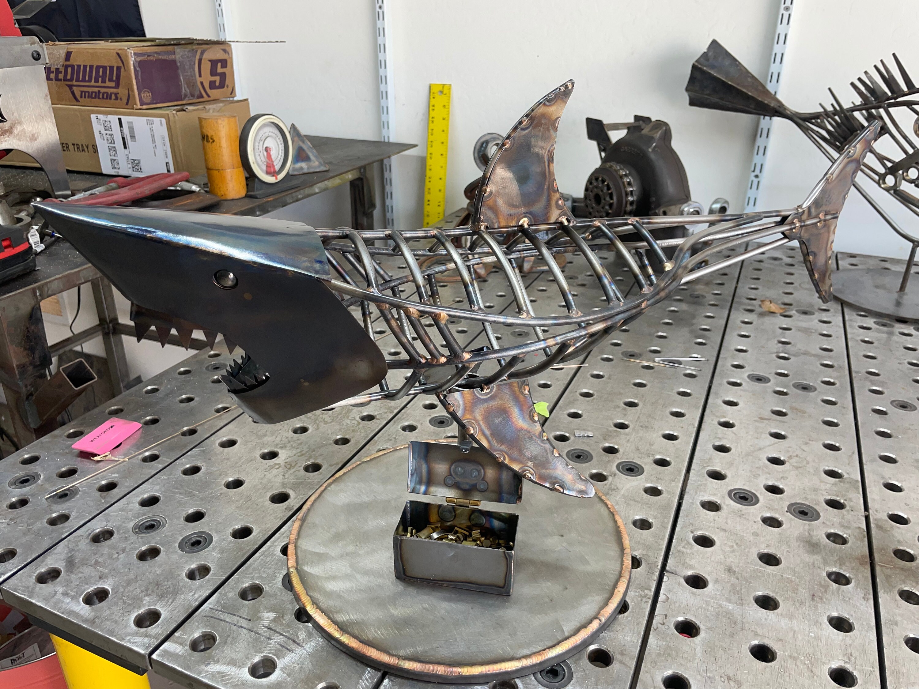 Metal Shark on Rotating Stand - Etsy