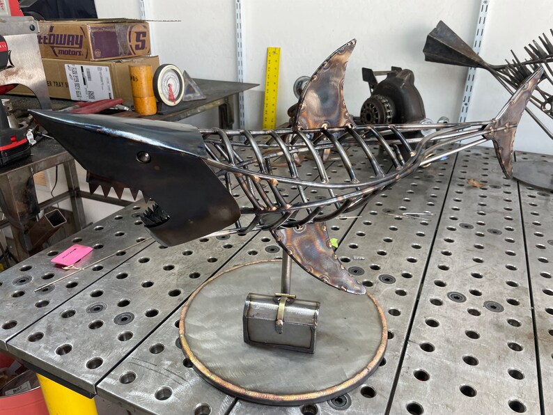 Metal Shark on Rotating Stand - Etsy