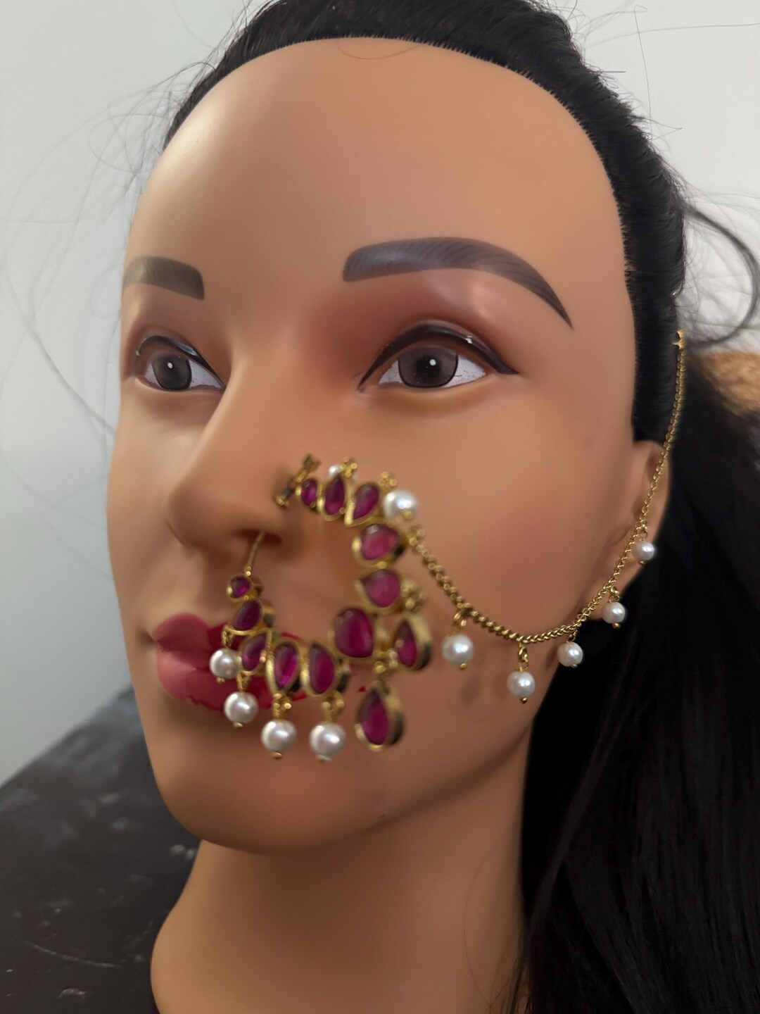 Nath, Nose Pin, Indian Jewelry, Pakistani Jewelry, Kundan Nath , Indian ...