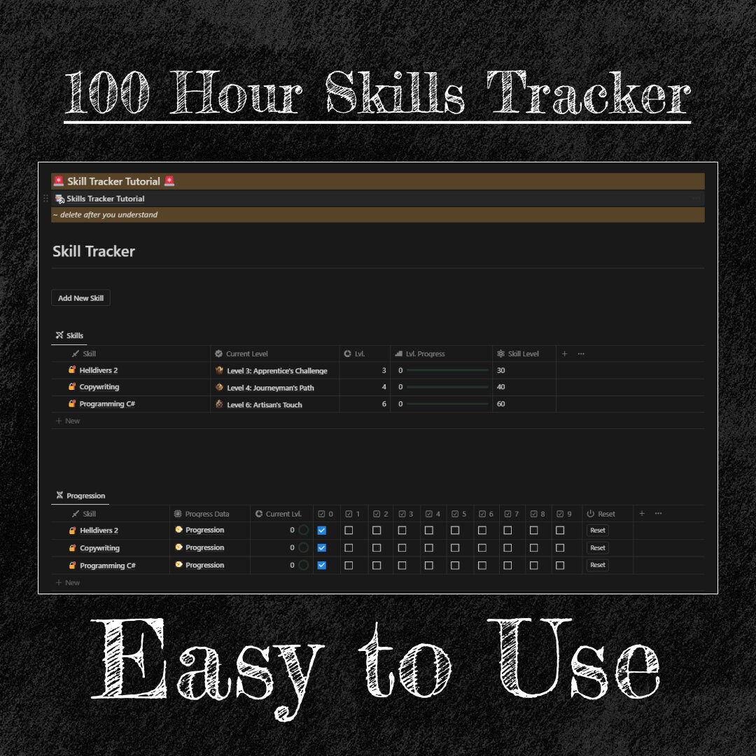 Ultimate Notion Gamified Skill Mastery & Life Tracker | 100-hour ...