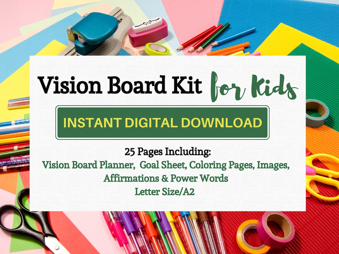 Vision Board Kit for Kids Vision Board Kit Kid Goal Board Kids DIY ...
