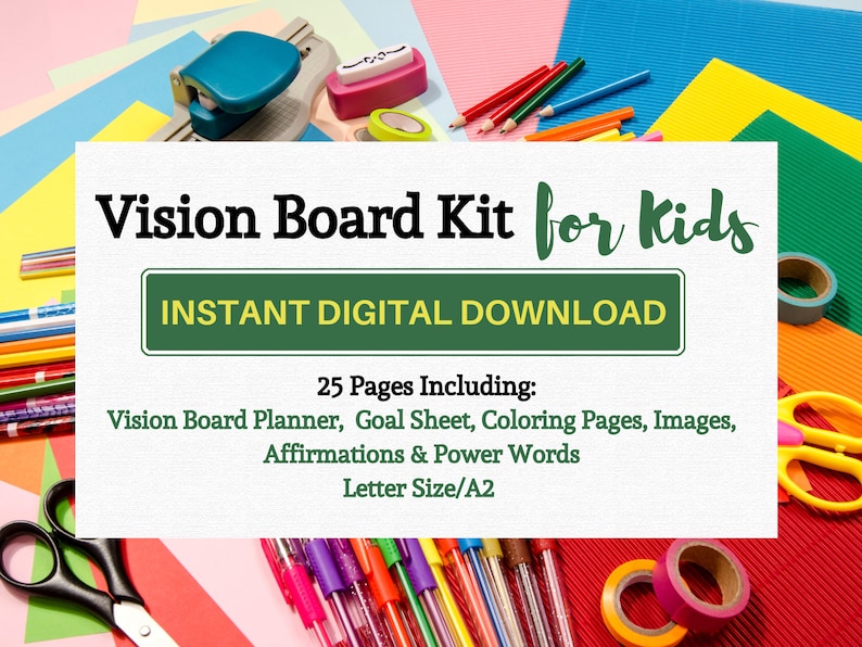 Vision Board Kit for Kids Vision Board Kit Kid Goal Board Kids DIY ...
