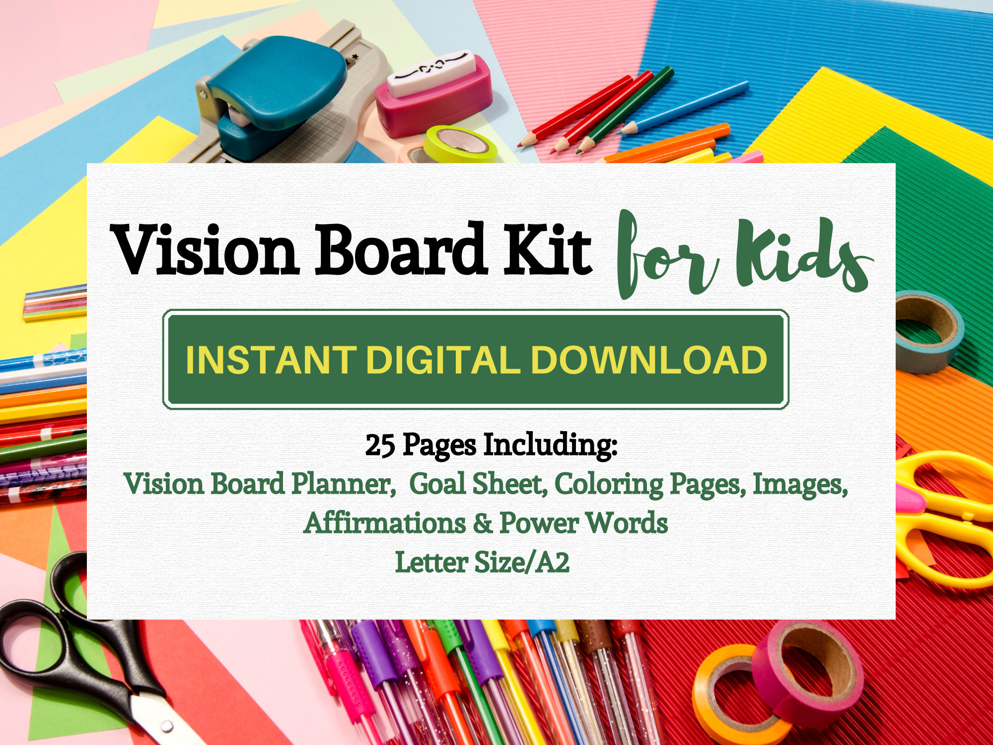 Vision Board Kit for Kids Vision Board Kit Kid Goal Board Kids DIY ...