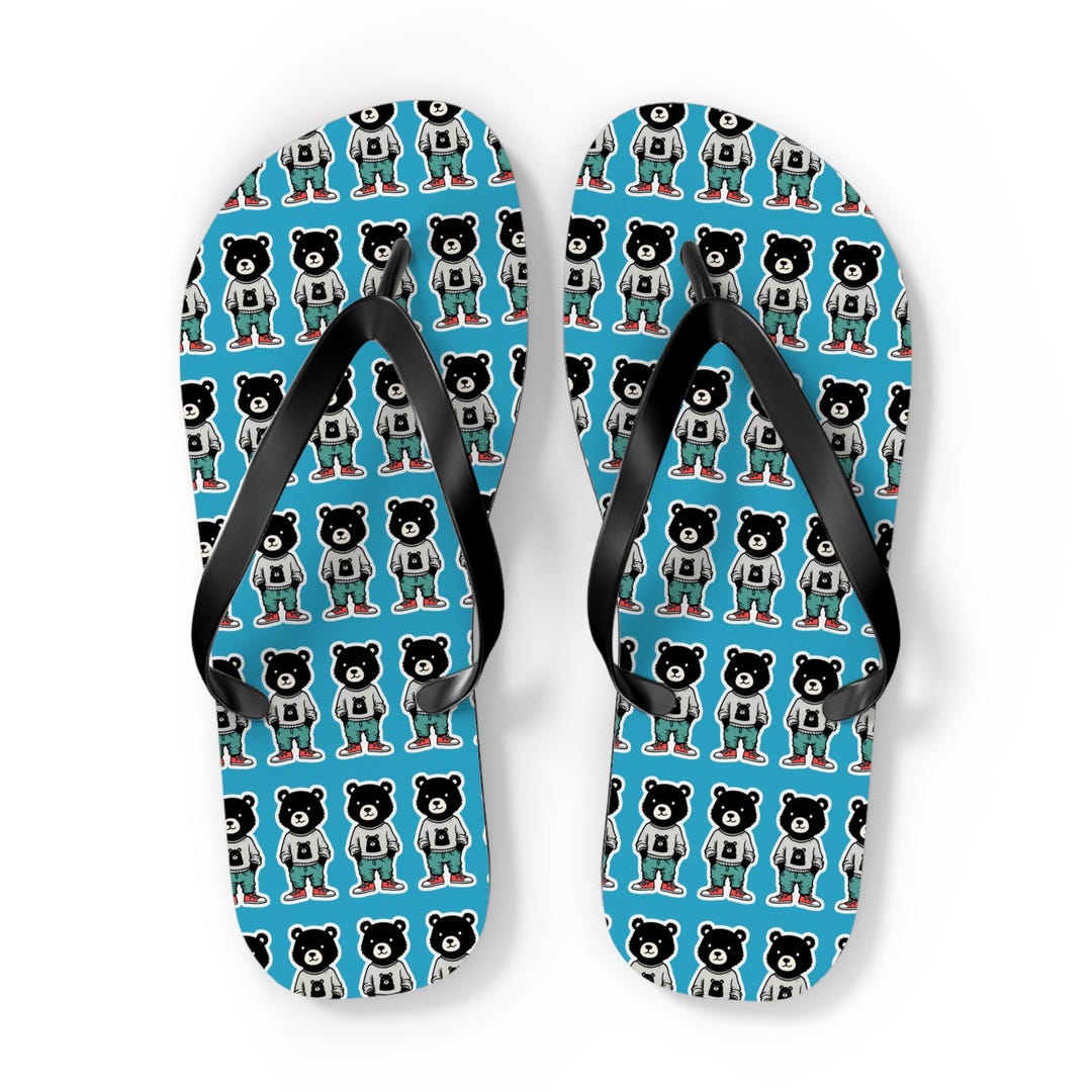Flip Flops Cute Preppy Bear Design Summer Style - Hamptons, Nantucket ...