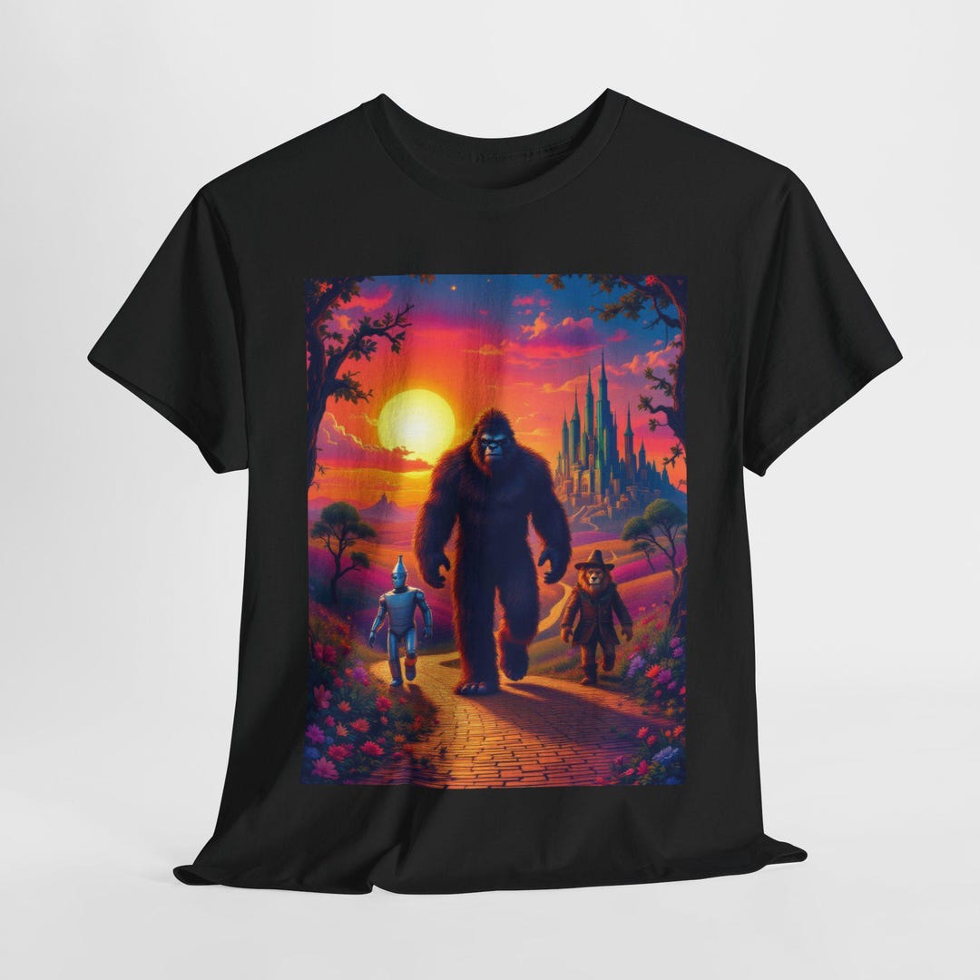 Bigfoot in Oz T-shirt Funny Cryptid Meets Wizard of Oz Mashup Sasquatch ...
