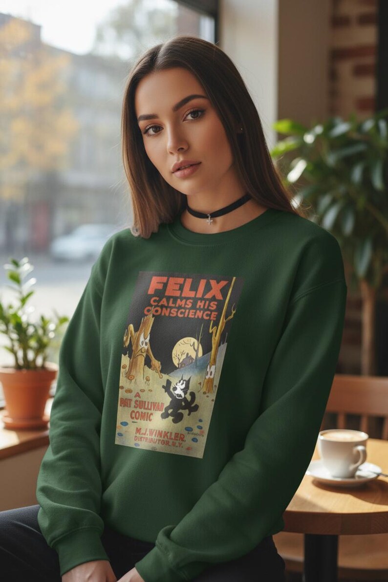 Vintage Felix the Cat Movie Poster Sweatshirt | Felix Calms His ...