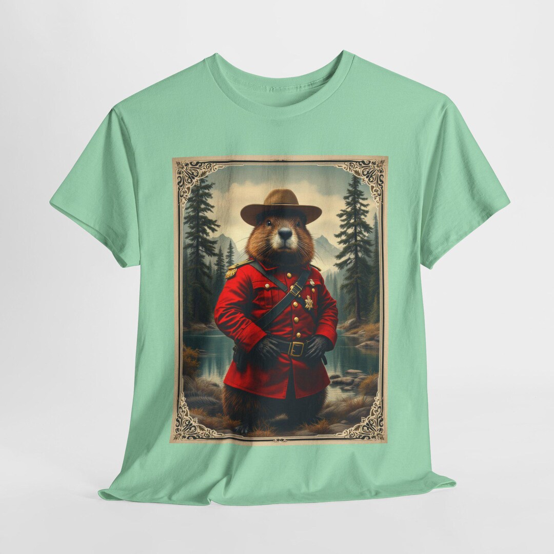 Canadian Beaver Dressed as a Mountie T-shirt - Funny Canada-themed Tee ...