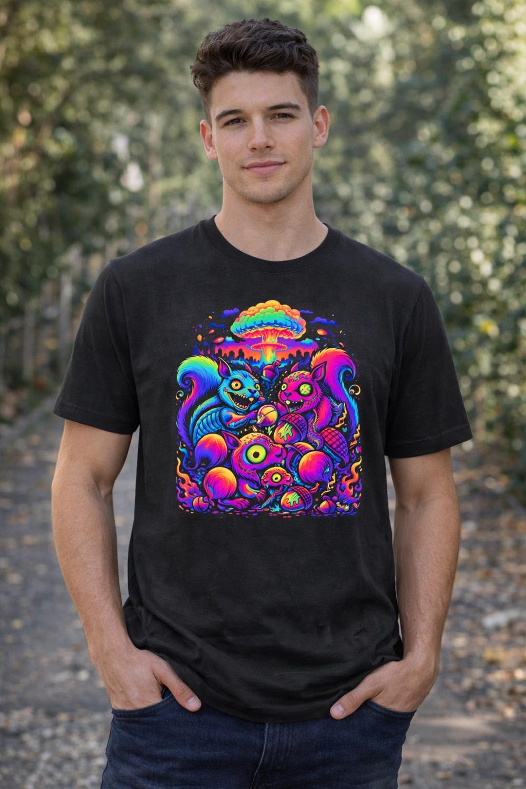 Radioactive Nuclear Squirrels T-shirt | Neon Psychedelic Mutant ...