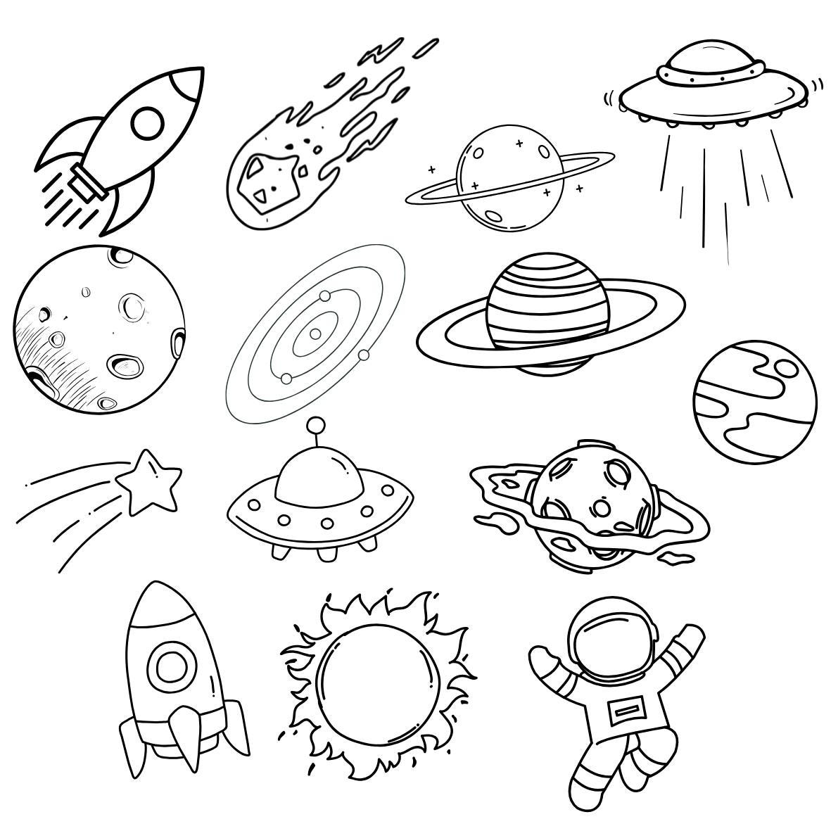 Space Svgs, Rocket Ship, Planets, Moon, Sun, Astronaut - Etsy