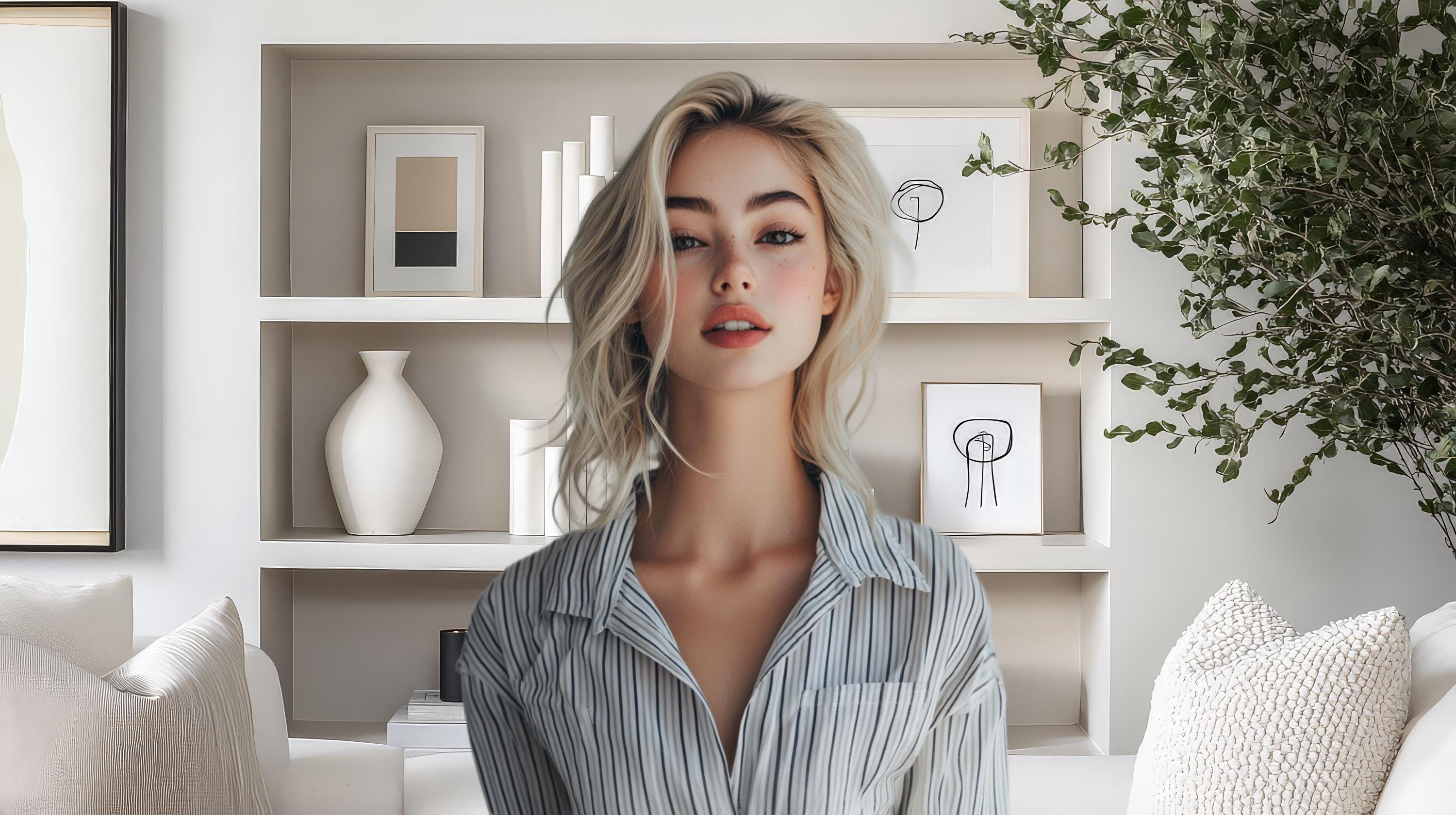 Professional Zoom Virtual Backgrounds Backdrop Living Room Bookcase ...