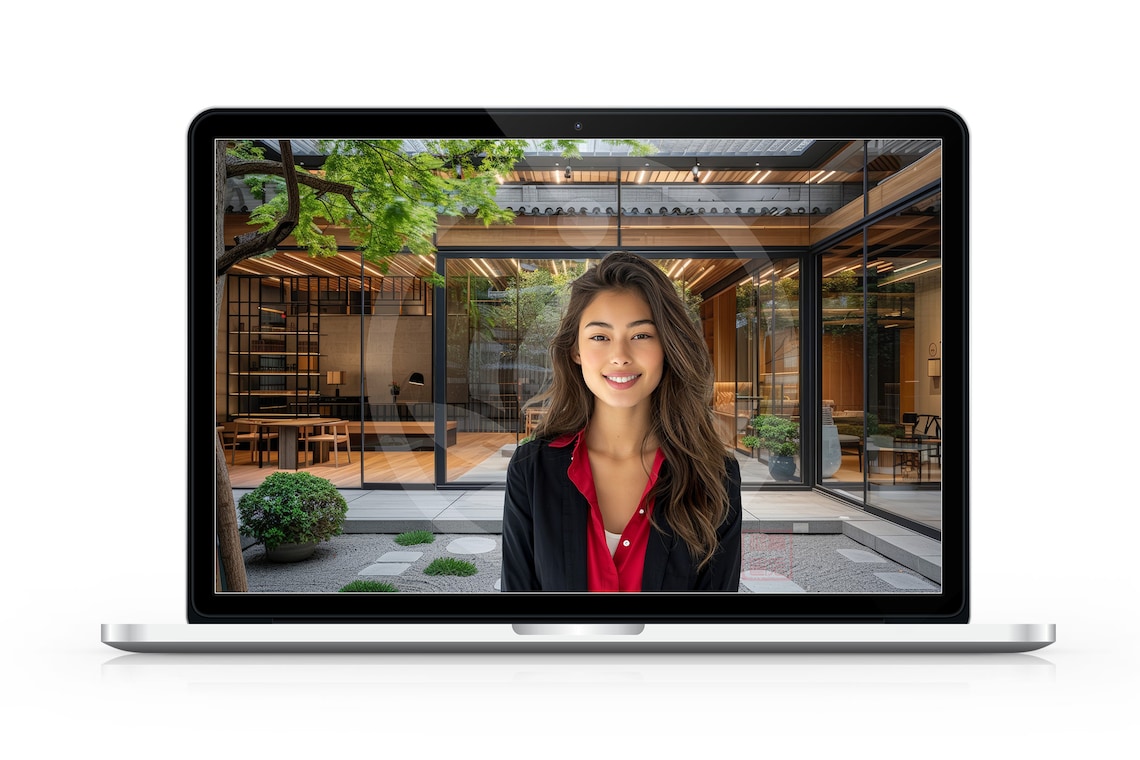 Professional Zoom Virtual Backgrounds Backdrop Living Room Bookcase ...