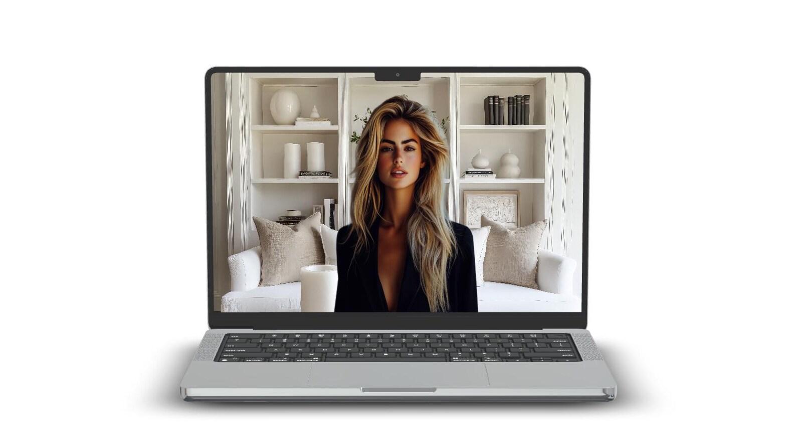 Professional Zoom Virtual Backgrounds Backdrop Living Room Bookcase ...