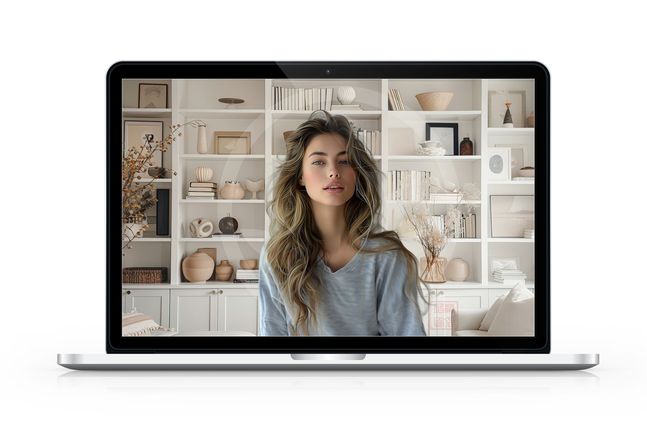 Professional Zoom Virtual Backgrounds Backdrop Living Room Bookcase ...