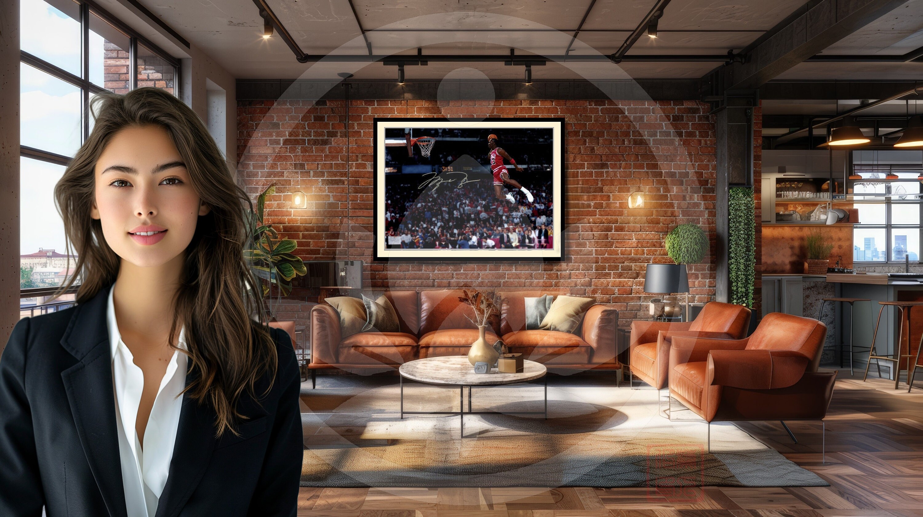 Professional Zoom Virtual Backgrounds Backdrop Living Room Bookcase ...