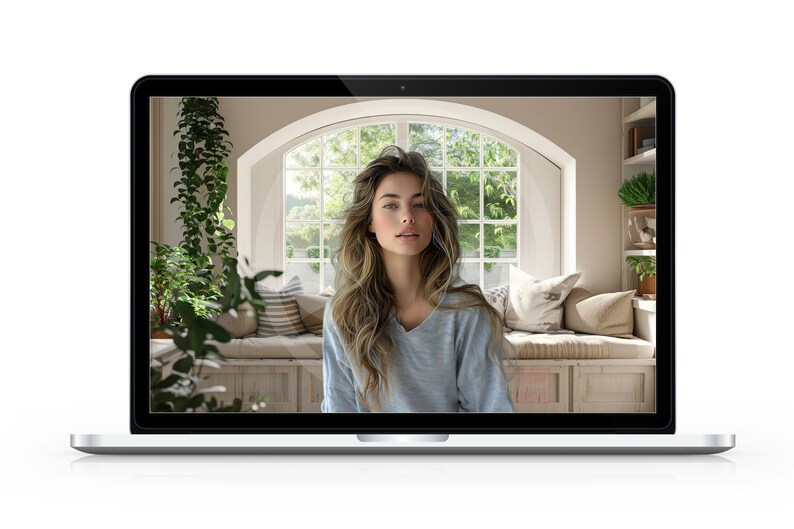 Professional Zoom Virtual Backgrounds Backdrop Window Nook Home Office ...