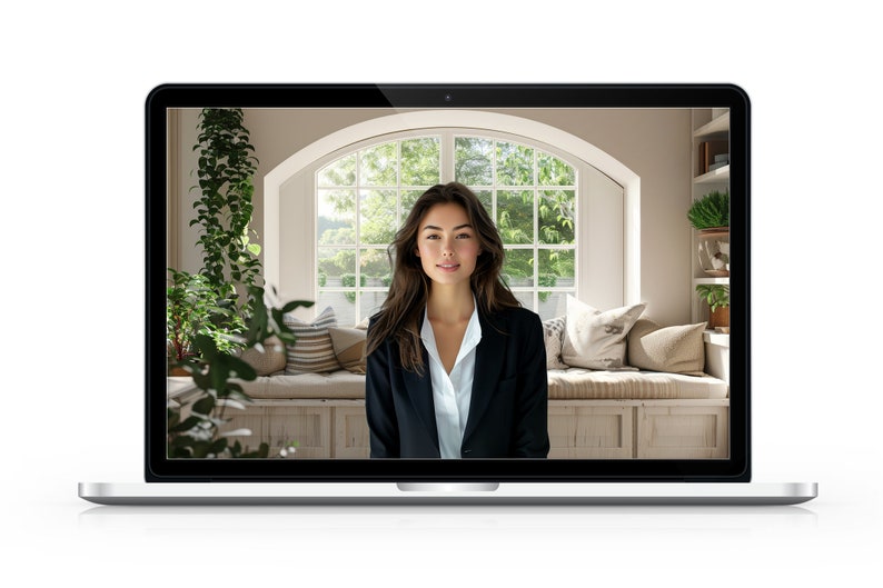 Professional Zoom Virtual Backgrounds Backdrop Window Nook Home Office ...