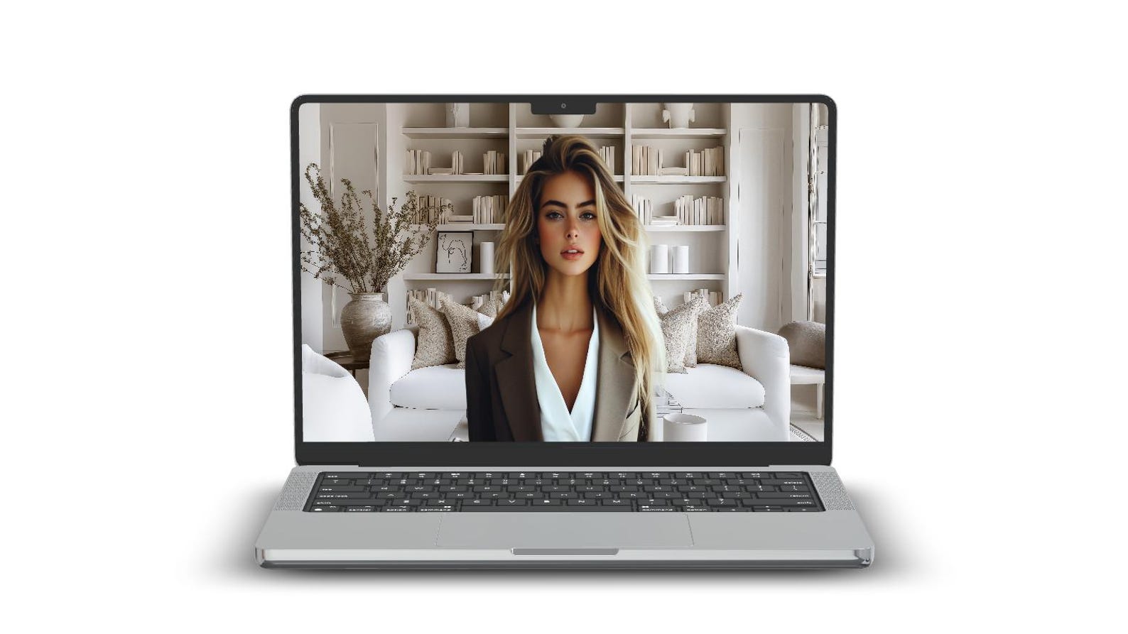Professional Zoom Virtual Backgrounds Backdrop Living Room Bookcase ...