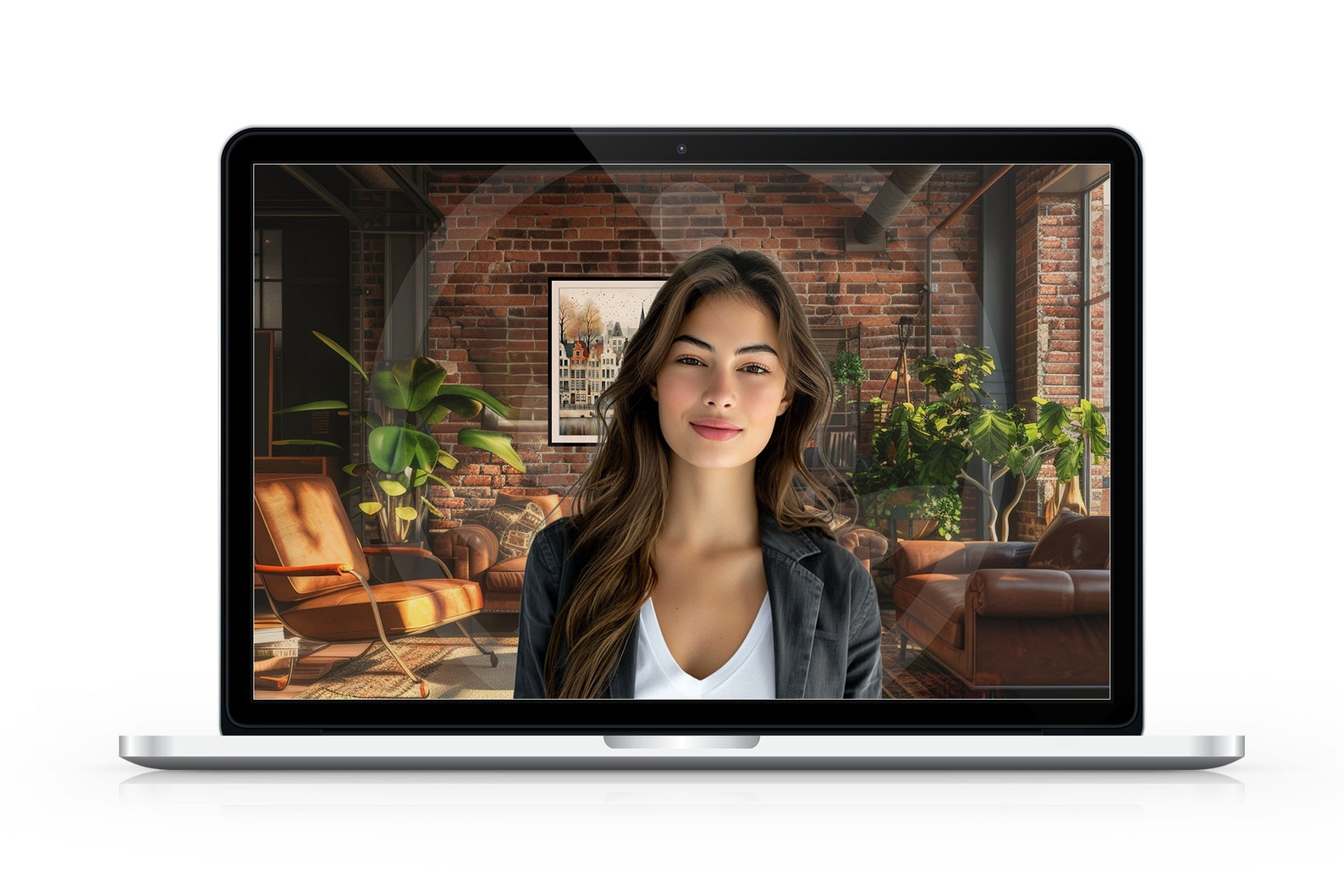 Professional Zoom Virtual Backgrounds Backdrop Living Room Bookcase ...