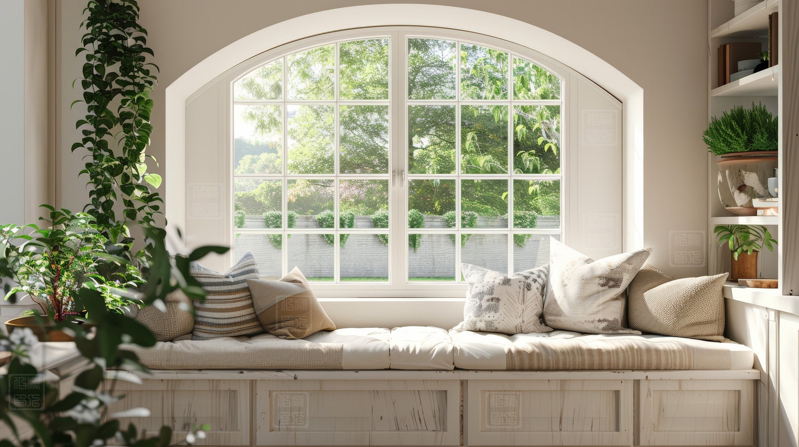 Professional Zoom Virtual Backgrounds Backdrop Window Nook Home Office ...