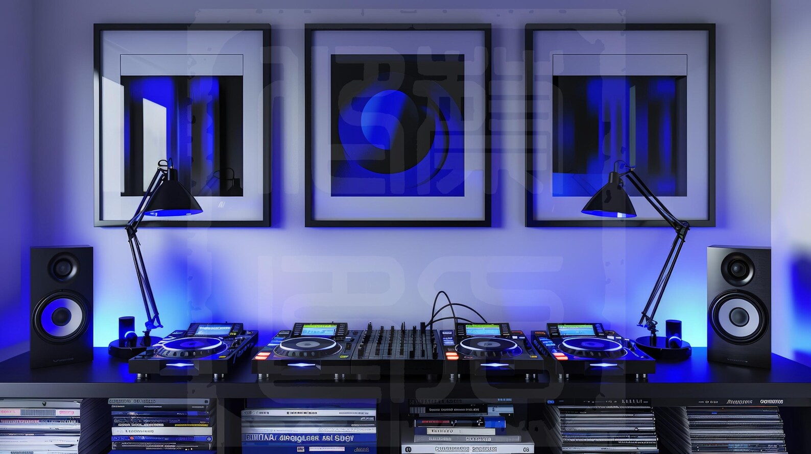 Professional Zoom Virtual Backgrounds Backdrop DJ Bookcase Home Office ...