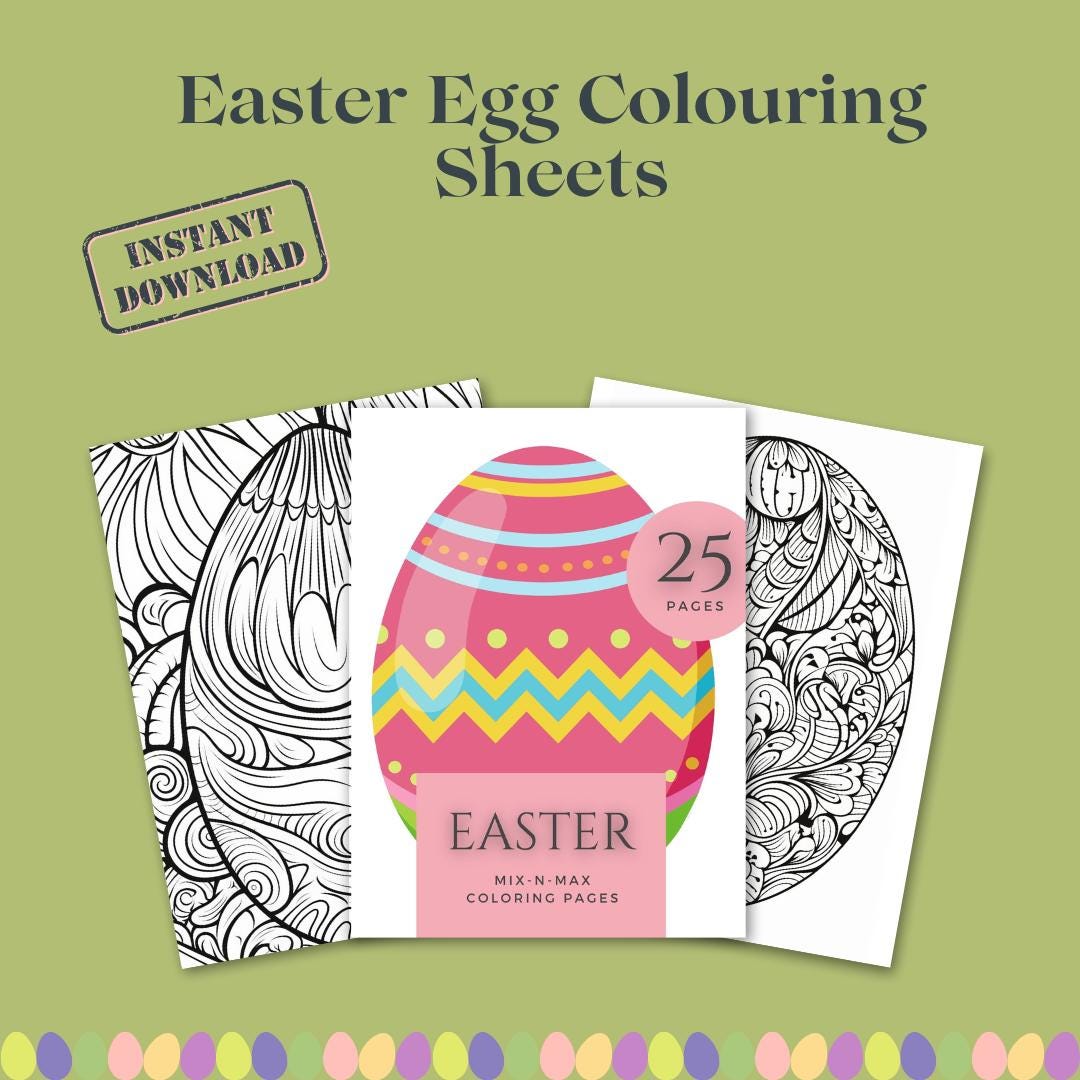 Easter Egg Coloring Book for Kids - Printable PDF, Instant Download ...