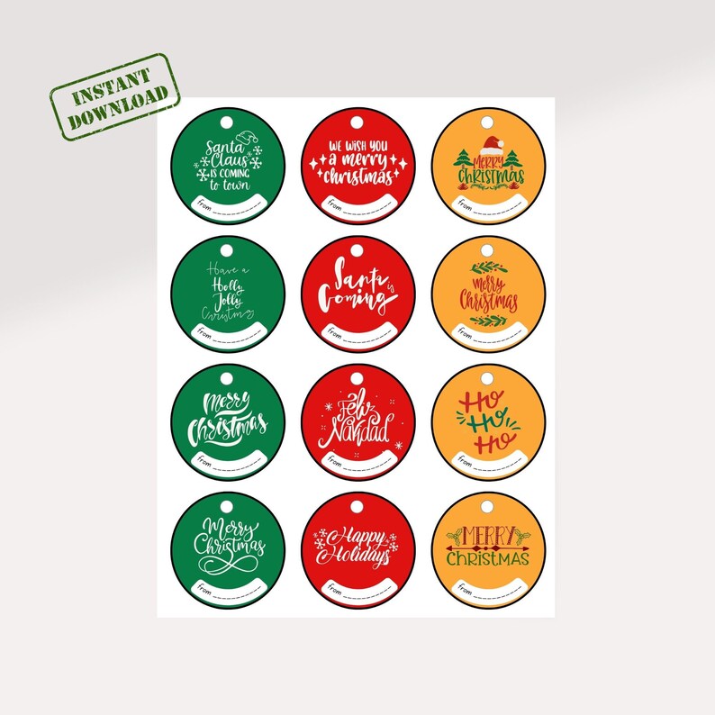 Printable Christmas Gift Tags | Christmas Gift Tags | Holiday Gift Tags ...