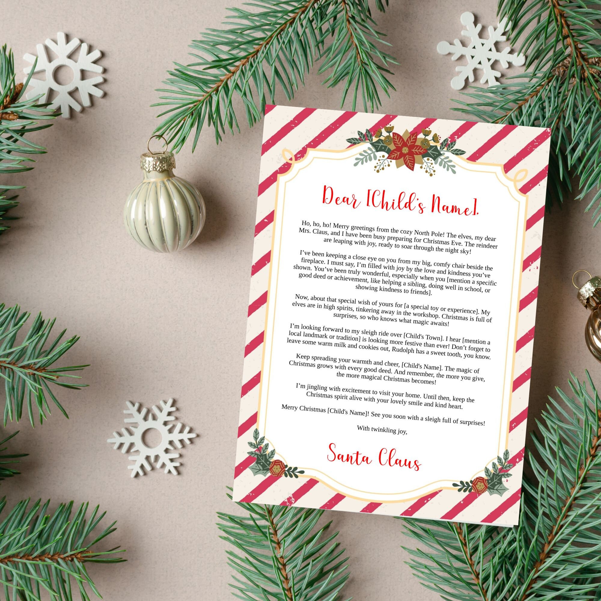 EDITABLE Letter From Santa | Printable | Santa's Official Document ...