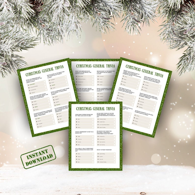 Printable Christmas Trivia Game | Christmas Party Games | Christmas ...