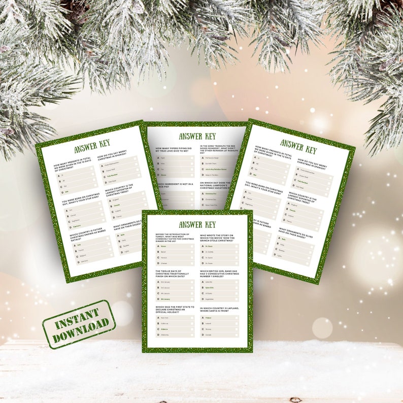 Printable Christmas Trivia Game | Christmas Party Games | Christmas ...