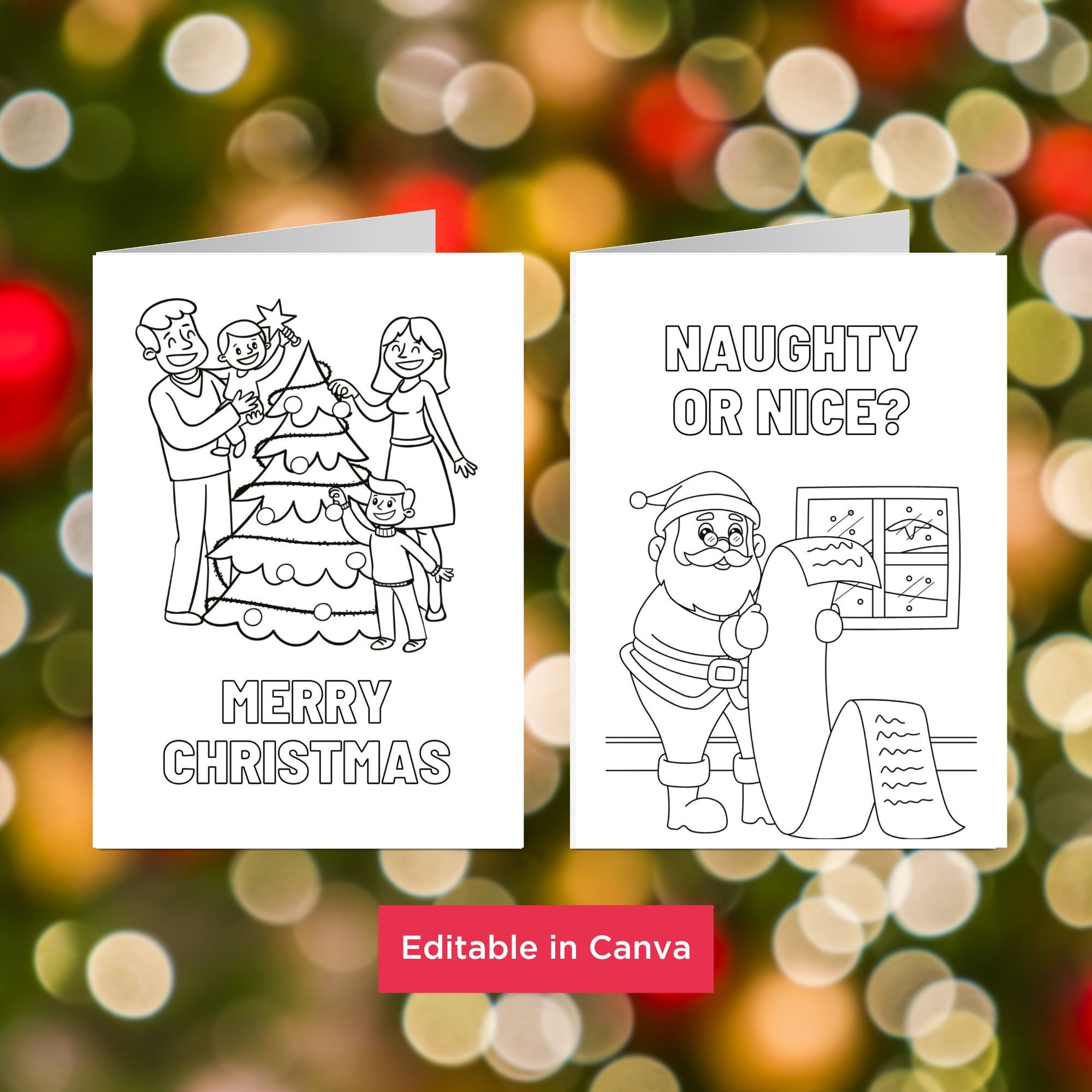 Christmas Colouring Cards | | Christmas Cards | Printable Christmas ...