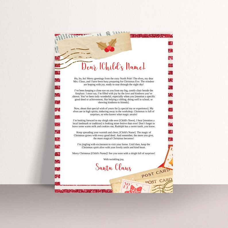 EDITABLE Letter From Santa Printable Santa's Official - Etsy