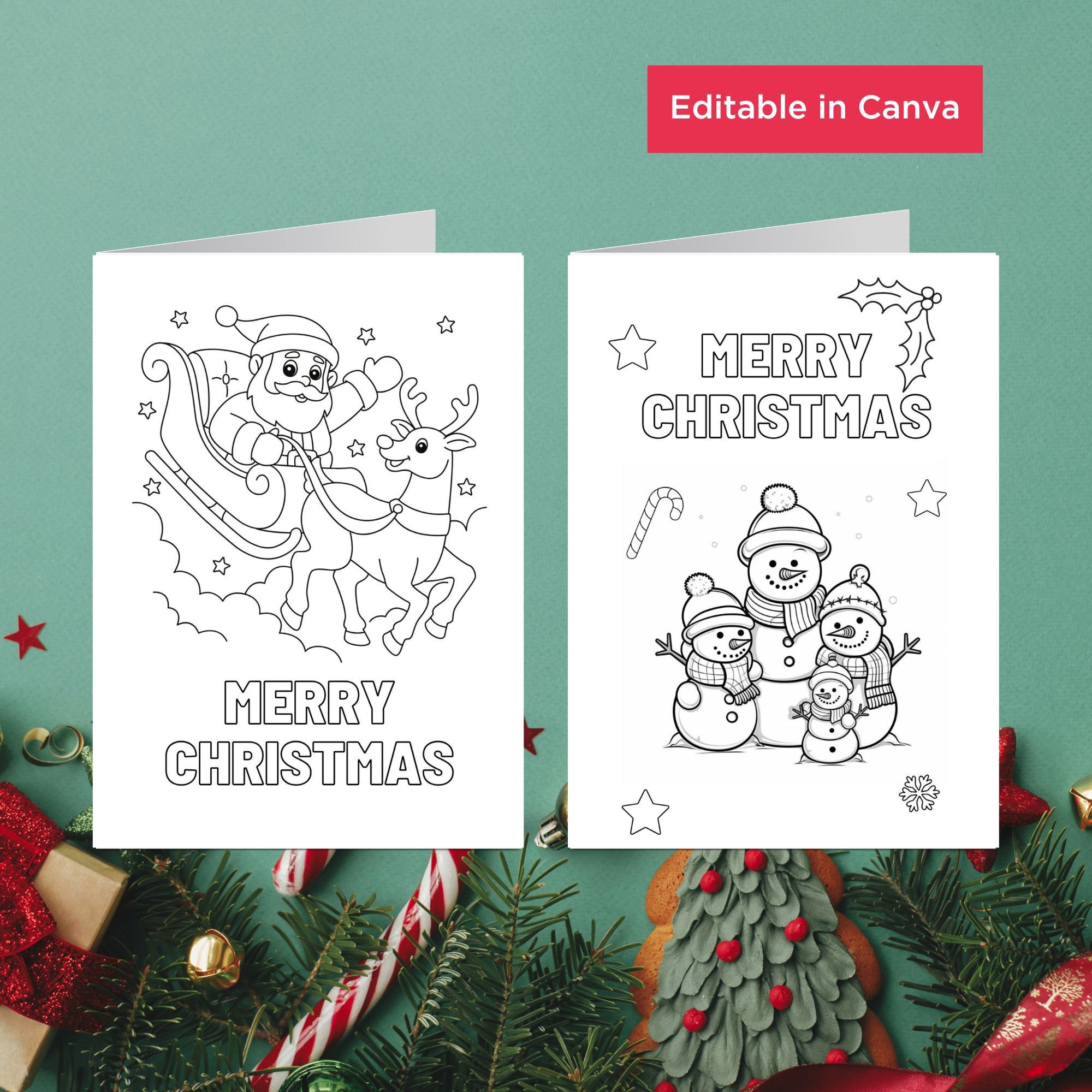 Christmas Colouring Cards | | Christmas Cards | Printable Christmas ...