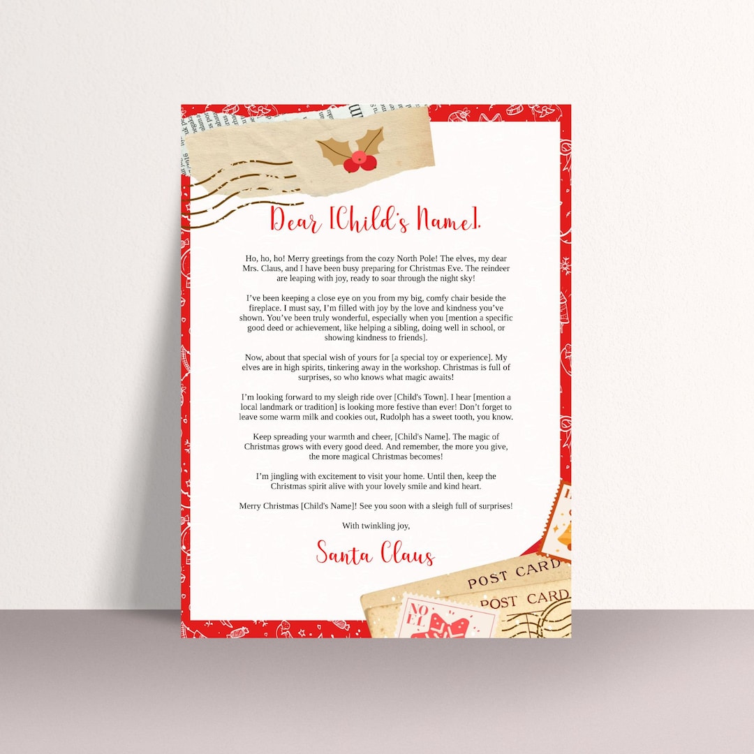 EDITABLE Letter From Santa | Printable | Santa's Official Document ...
