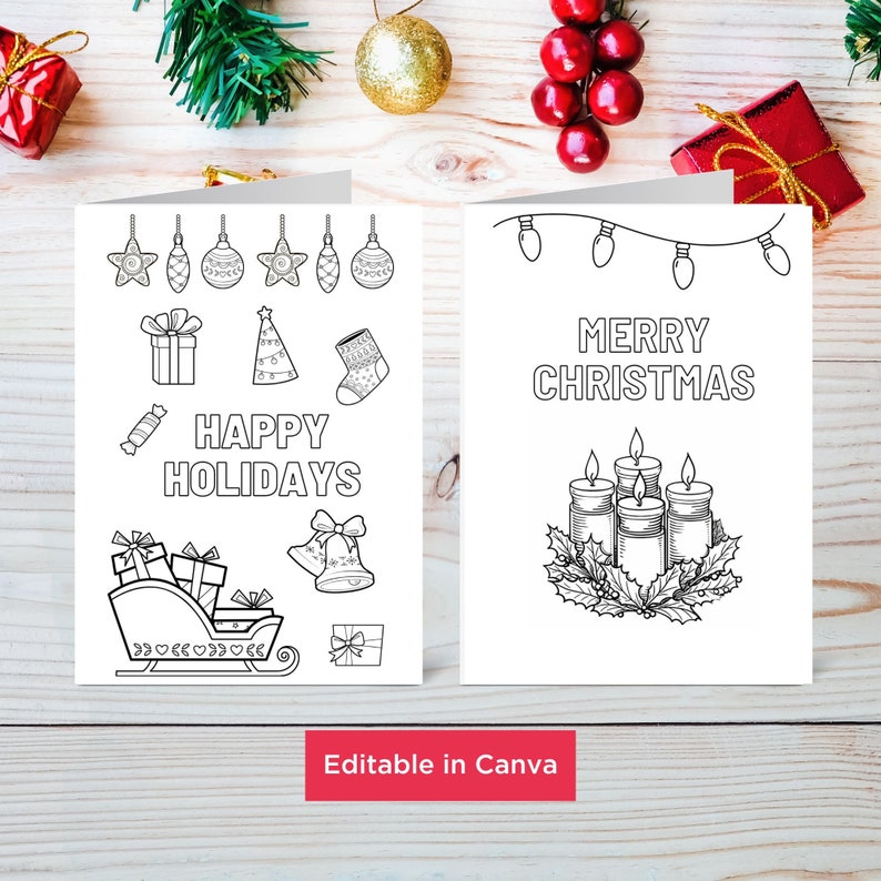 Christmas Colouring Cards | | Christmas Cards | Printable Christmas ...