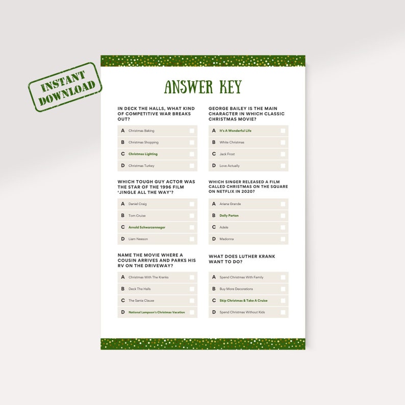 Printable Christmas Movie Game | Christmas Party Games | Christmas ...