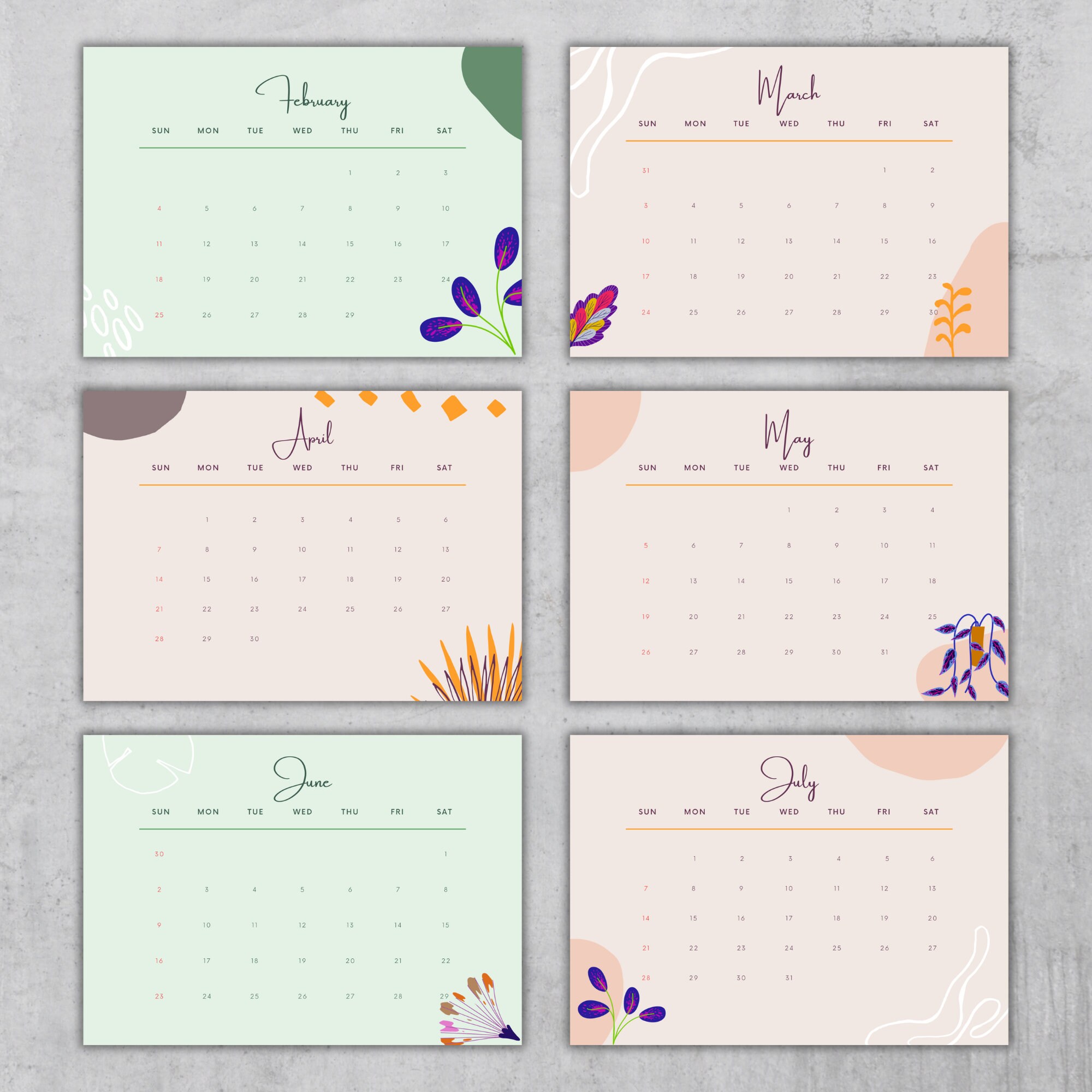 Printable 2024 Calendar With Holidays PDF, Minimalist, Letter Size ...